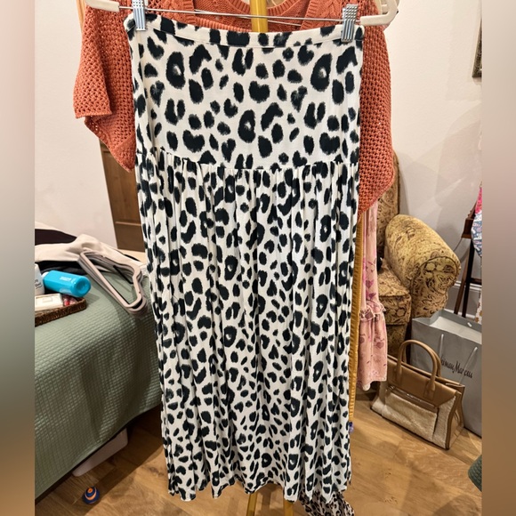 Spell True Romance White Leopard Maxi Skirt